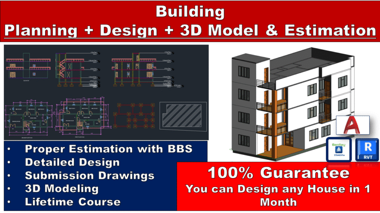 Building Planning, Design & Estimation with 3D modeling - Civilnotess.com