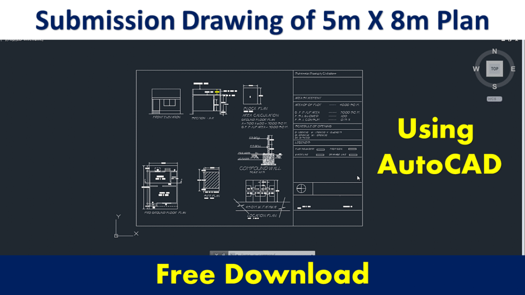 submission drawing of residential building |AutoCAD drawing | 5m X 8m ...
