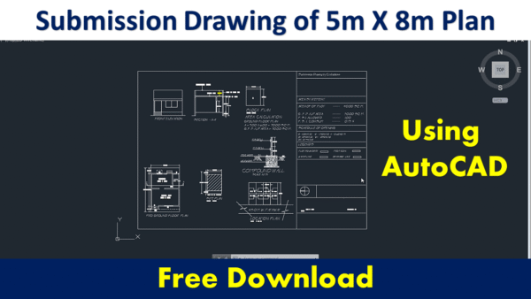 submission drawing of residential building |AutoCAD drawing | 5m X 8m ...