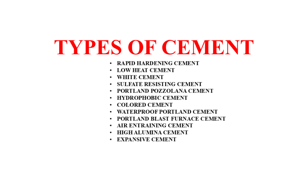 TYPES OF CEMENT - Properties, Advantages and Disadvantages ...
