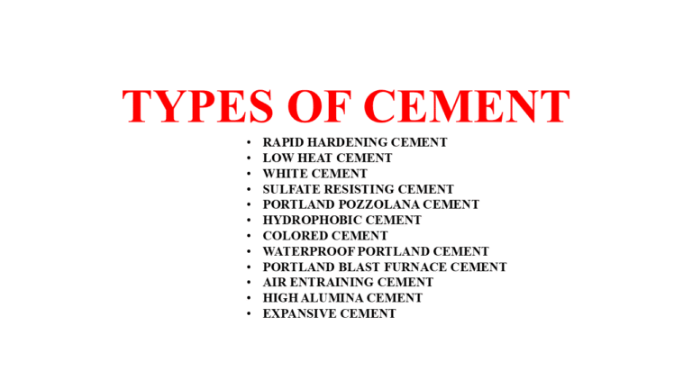 TYPES OF CEMENT - Properties, Advantages and Disadvantages ...