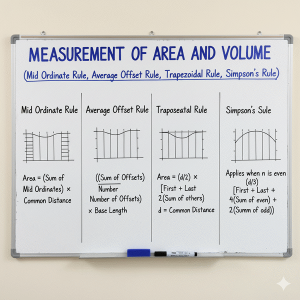Measurement of Area and Volume (Mid Ordinate Rule, Average Offset Rule ...