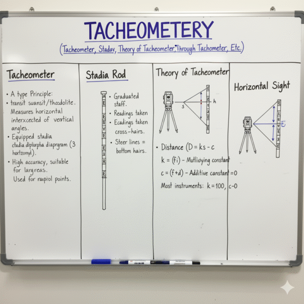 Tacheometry (Tacheometer, Stadia Rod, Theory of Tacheometer, Distance ...